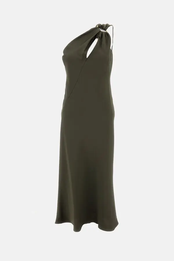 Max Mara One-shoulder Long Dress With Metal Ring Detail - Multicolor