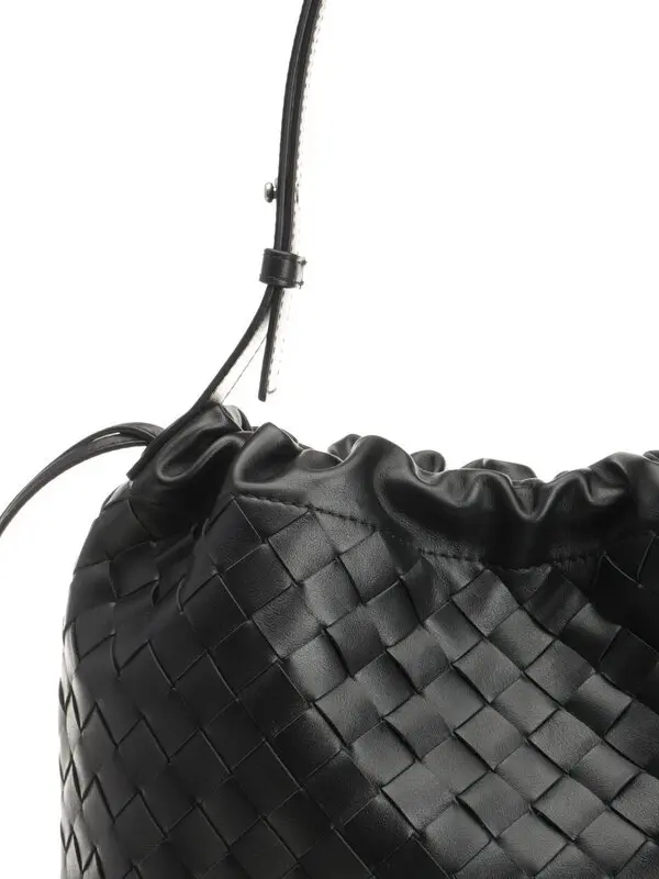 Bottega Veneta Biblioteca Intrecciato Bucket Bag - Black