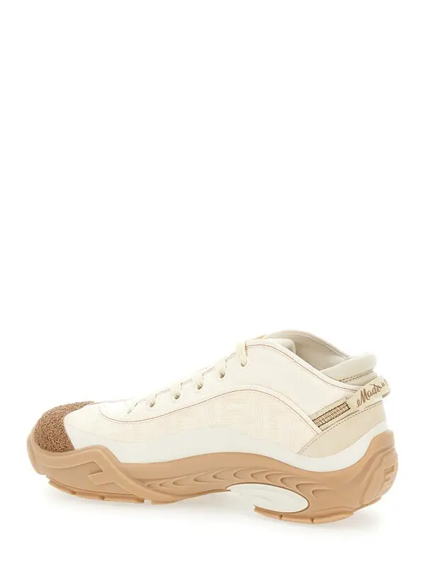 Fendi Mid-top Sneakers With Shadow Motif In Cotton - Multicolor