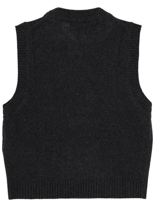 GANNI Wool Jersey Vest - Black