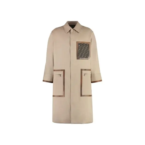 Fendi Reversible Ff Logo Trench Coat - Cream