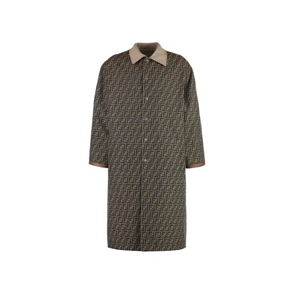 Fendi Reversible Ff Logo Trench Coat - Cream