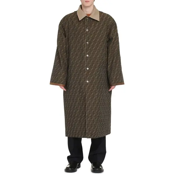 Fendi Reversible Ff Logo Trench Coat - Cream