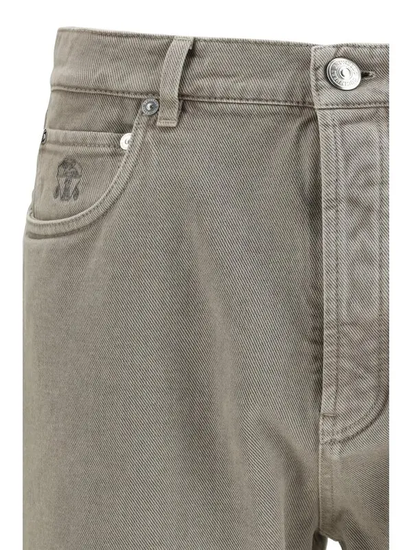 Brunello Cucinelli Garment-dyed Pure Cotton Denim Pants
