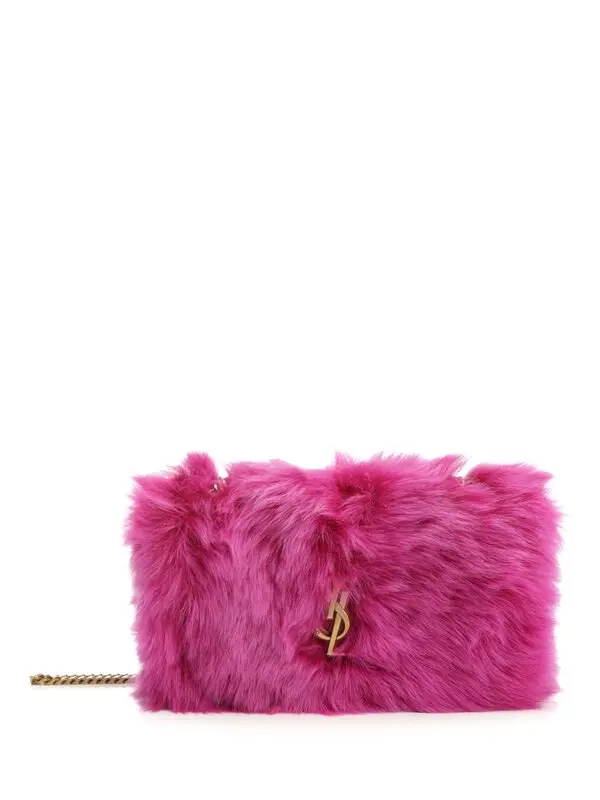Saint Laurent Small "kate" Shearling Bag - Purple