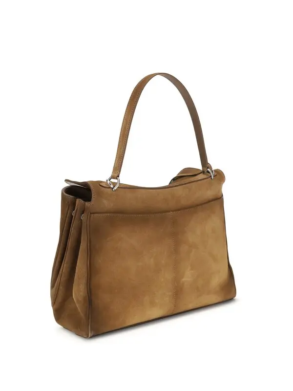 Balenciaga Medium Rodeo Bag In Suede Calfskin And Smooth Leather - Brown