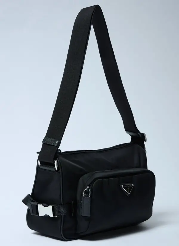 Prada Medium Re-nylon Shoulder Bag With Leather Trims