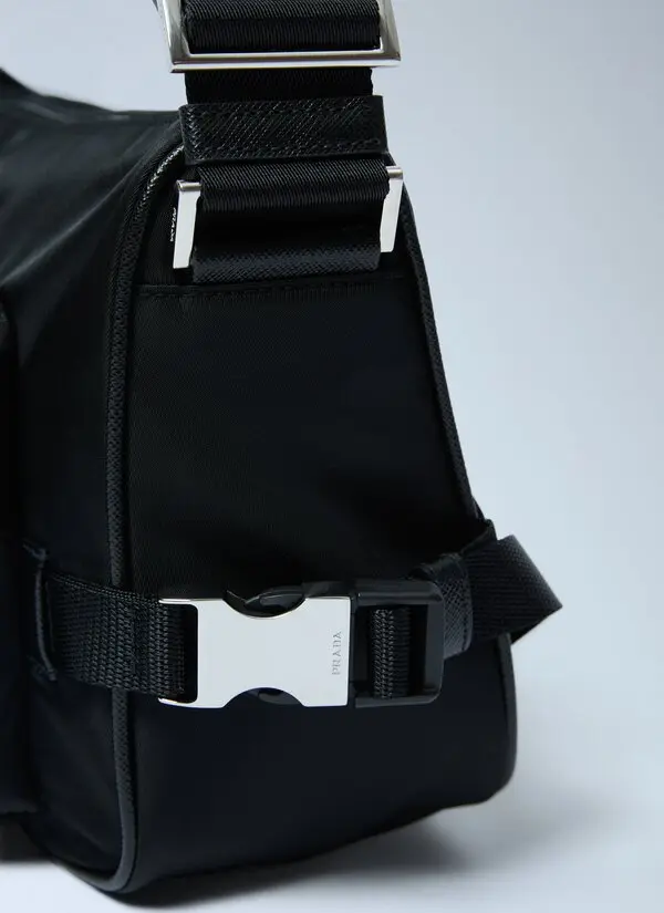 Prada Medium Re-nylon Shoulder Bag With Leather Trims