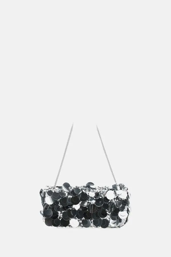 Rabanne Silver Sequined Shoulder Bag - Multicolor