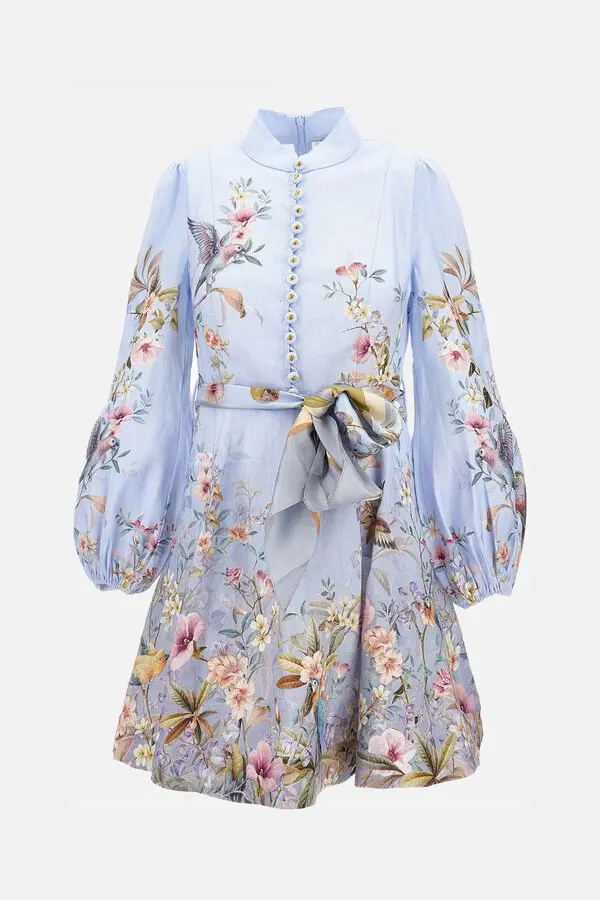 Zimmermann Printed Linen Mini Dress
