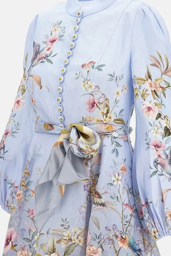 Zimmermann Printed Linen Mini Dress