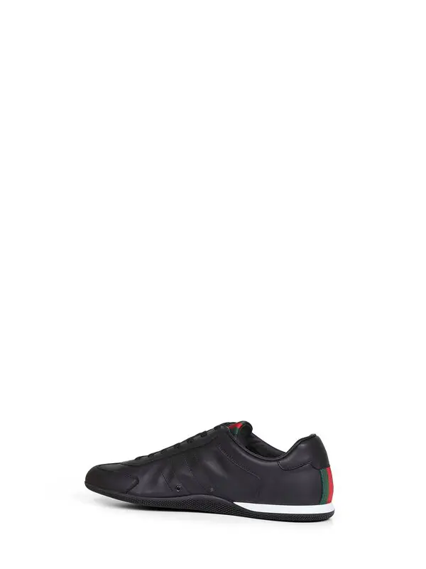 Gucci Black Leather Low Top Sneakers