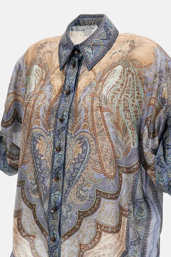 Zimmermann Wanderlust Short Sleeve Shirt - Multicolor