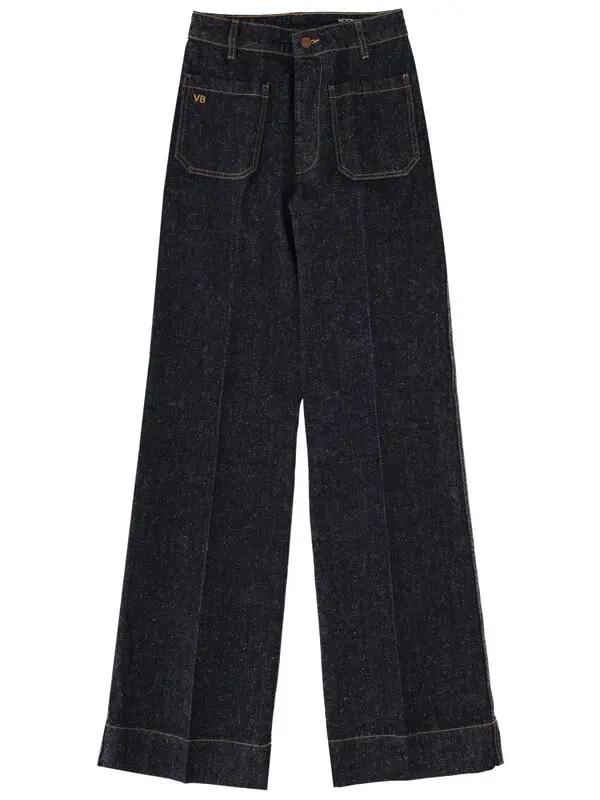Victoria Beckham Alina Wide Leg Jeans - Blue