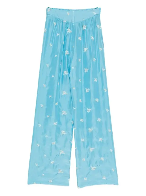 FORTE_FORTE Embroidered Silk Trousers - Multicolor