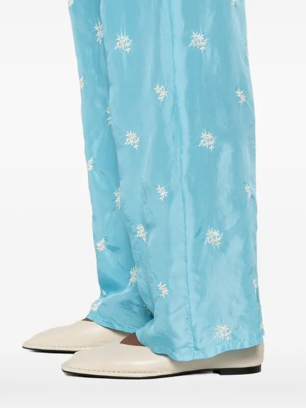 FORTE_FORTE Embroidered Silk Trousers - Multicolor