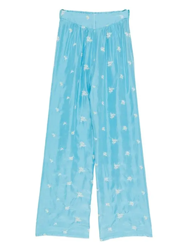 FORTE_FORTE Embroidered Silk Trousers - Multicolor