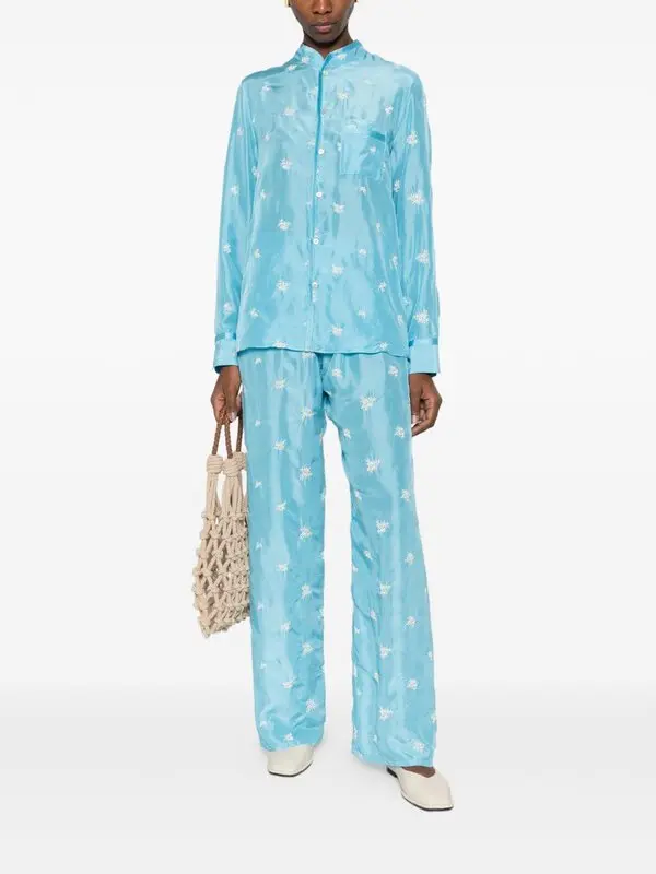 FORTE_FORTE Embroidered Silk Trousers - Multicolor