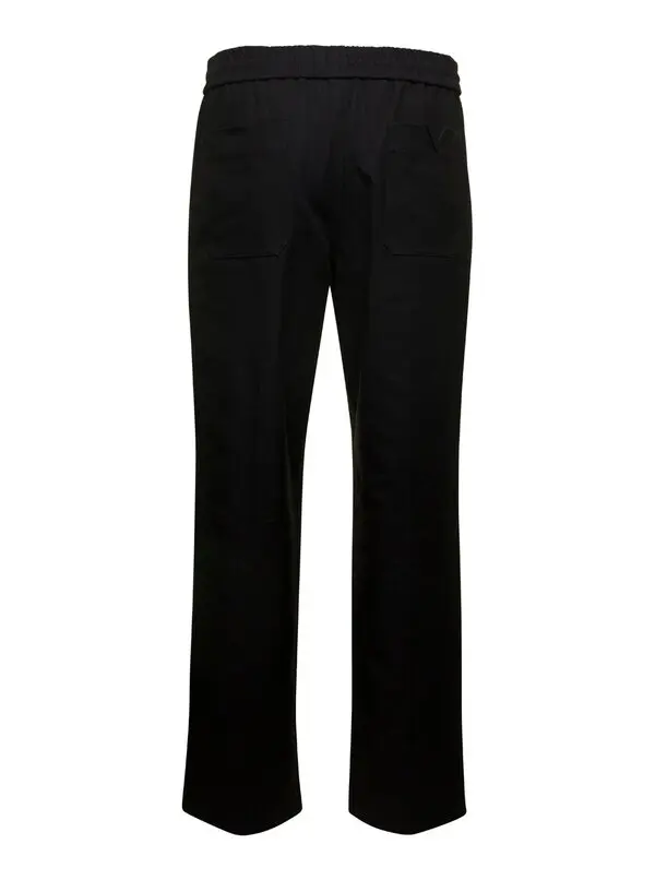 Valentino Garavani Straight Leg Cotton Blend Pants With Elastic Waistband