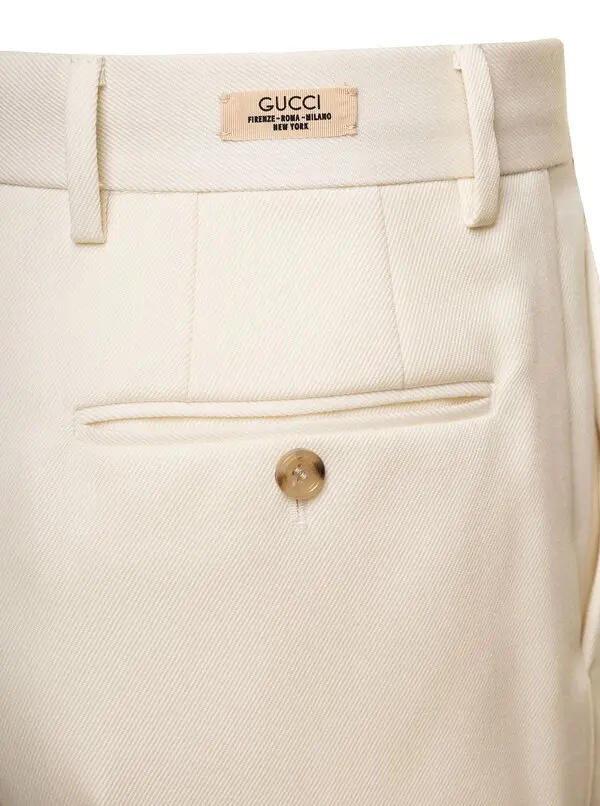 Gucci Wool Straight-leg Pants With Cities Patch
