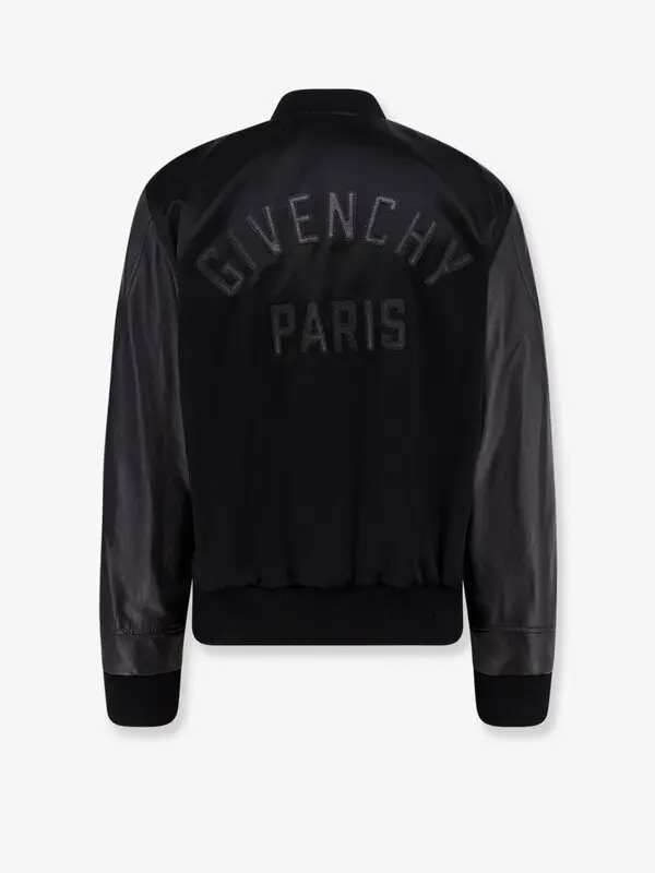Givenchy Bomber Jacket With Leather Sleeves - Multicolor
