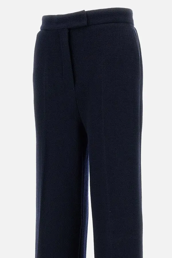 Max Mara Wool Jersey Wide Leg Trousers