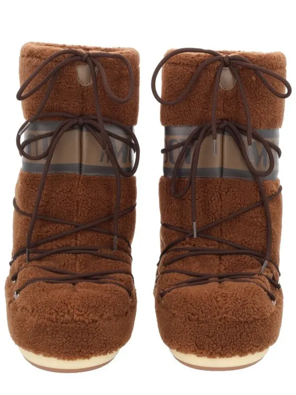 Moon Boot Icon Boot With Logo - Brown