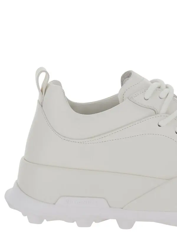 JIL SANDER White Leather Low Top Sneakers