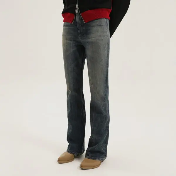 1989 STUDIO Stone Washed Effect Denim Pants - Blue