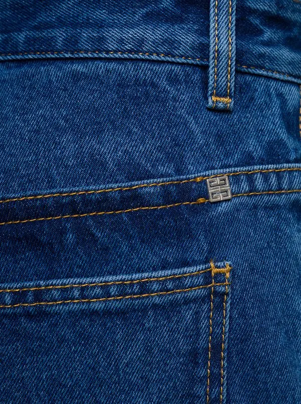 Givenchy Blue Cotton Denim Jeans With Rips And Zip Details