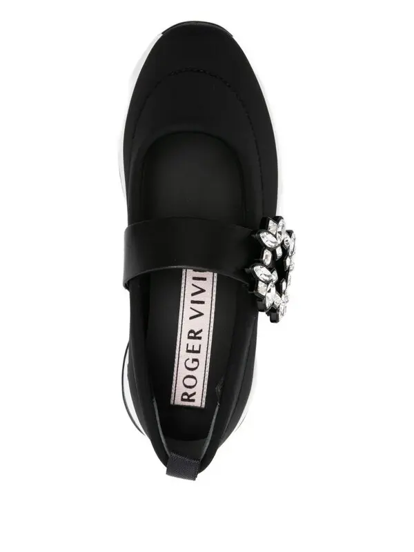 ROGER VIVIER Viv Run Strass Embellished Slip-on Sneakers