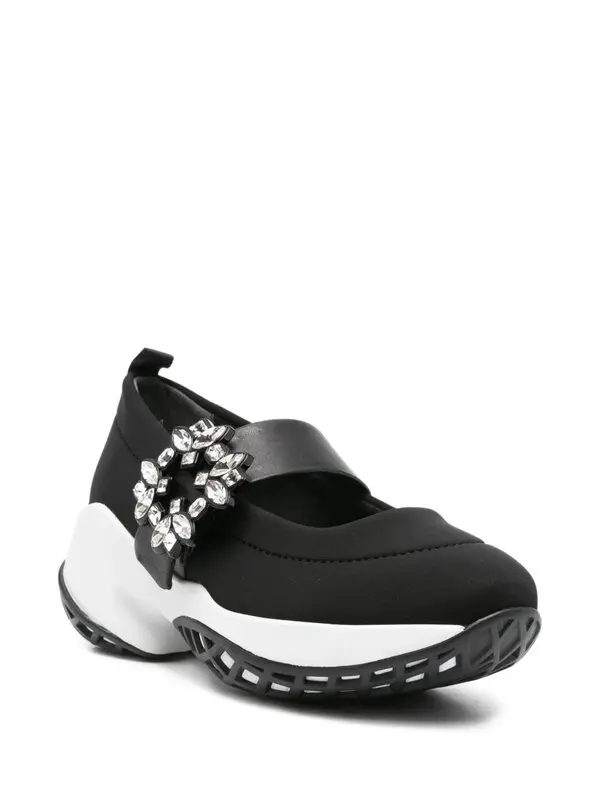 ROGER VIVIER Viv Run Strass Embellished Slip-on Sneakers