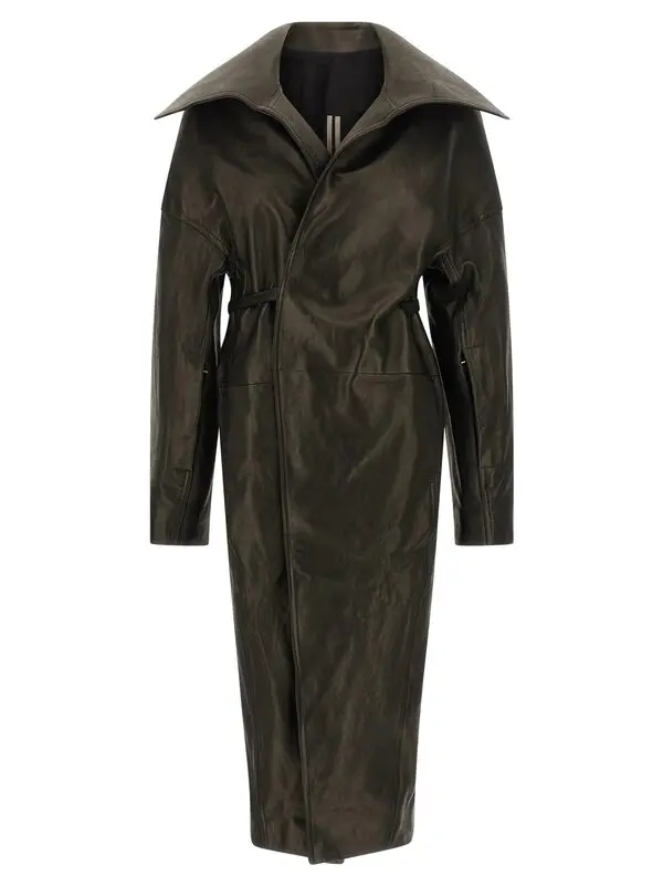 Rick Owens Dracucollar Belted Coat - Black