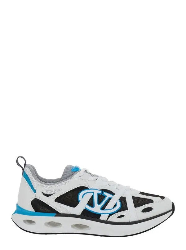 Valentino Garavani Easyjog Leather And Mesh Sneakers - Multicolor