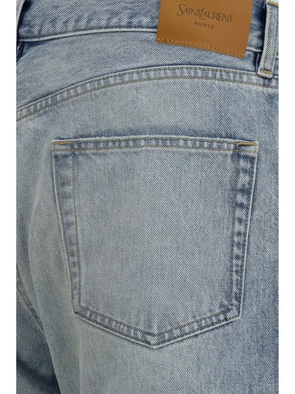 Saint Laurent Stonewashed Straight Leg Jeans