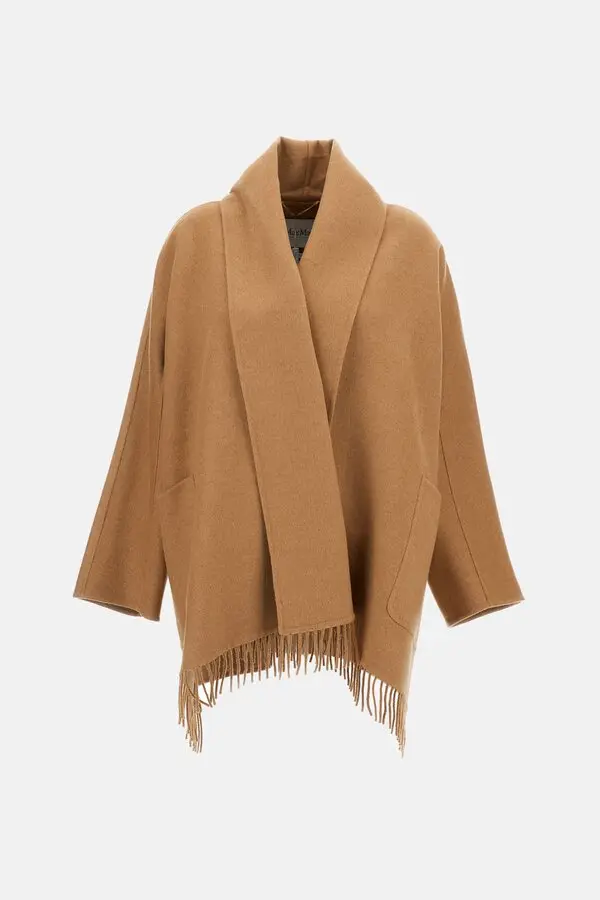 Max Mara Short Camel Hair Cardigan Coat - Multicolor