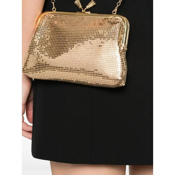 ANYA HINDMARCH Metal Mesh Clutch With Chain Strap