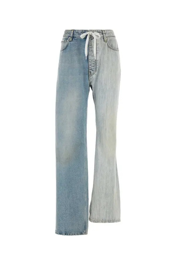 Balenciaga Two-tone Denim Fifty-fifty Jeans - Blue