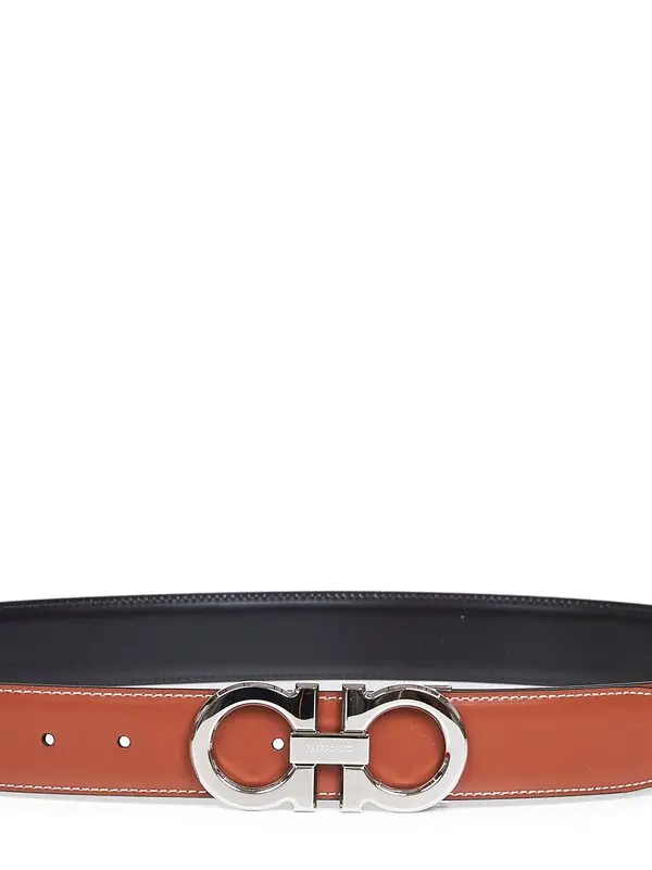 FERRAGAMO Two-tone Gancini Reversible Belt - Multicolor