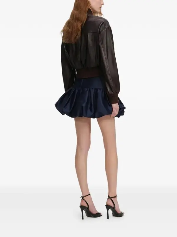 SELF-PORTRAIT Lambskin Leather Bomber Jacket