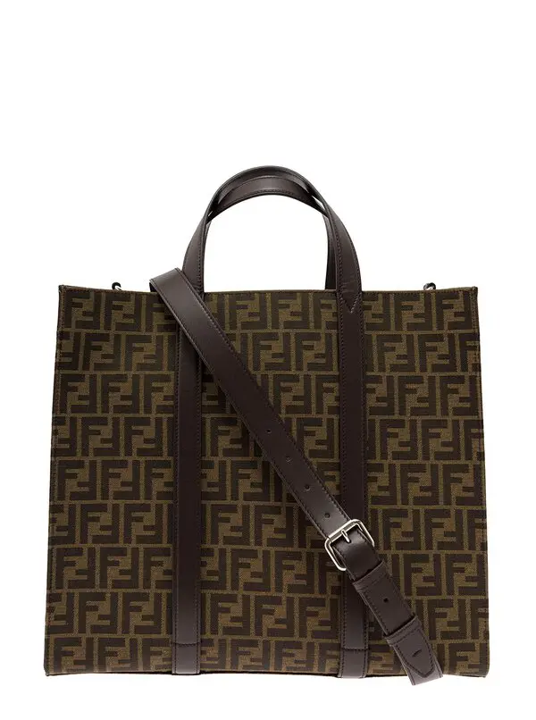 Fendi Ff Jacquard Tote Bag - Brown