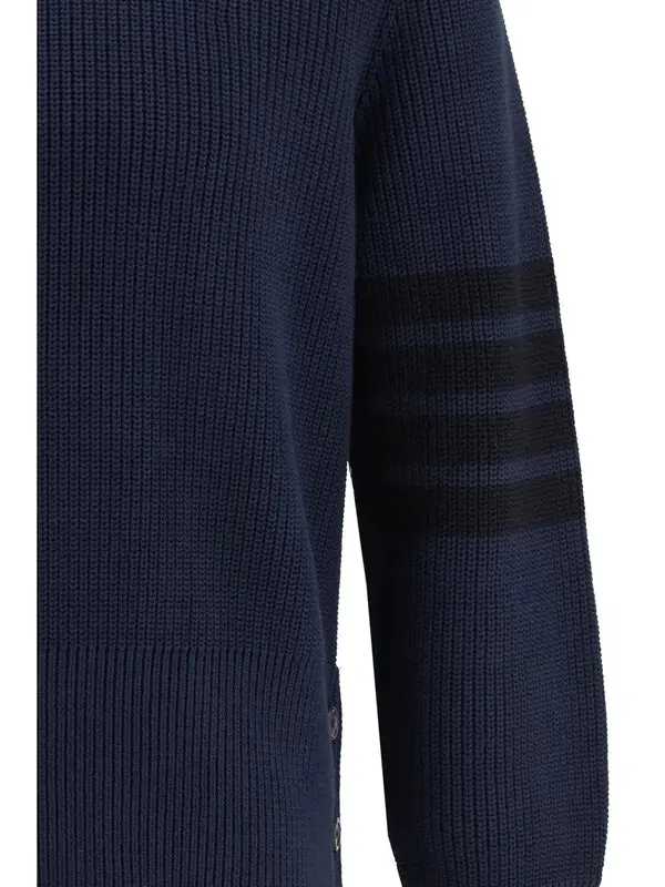 Thom Browne 4-bar Cotton Sweater - Blue
