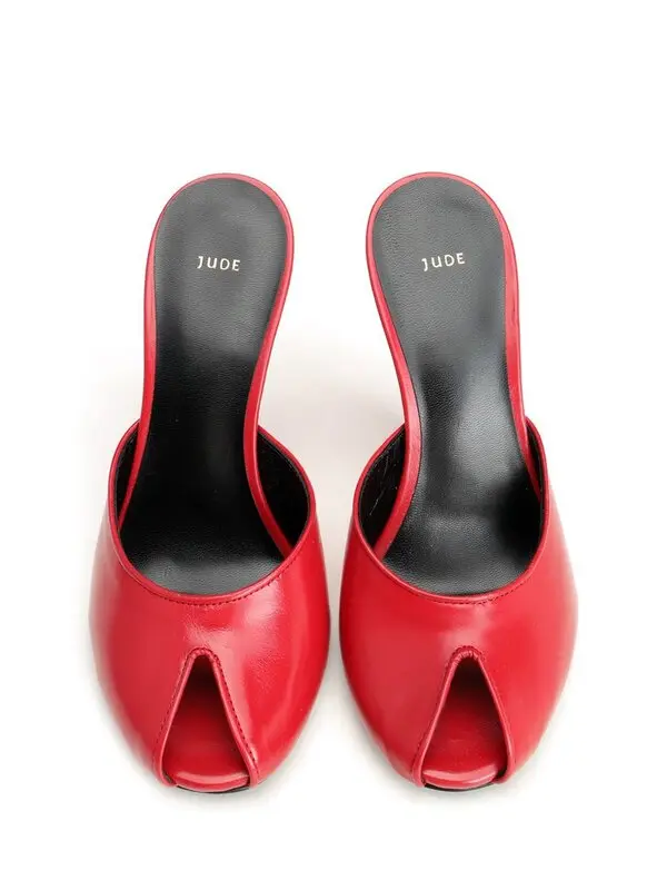 JUDE Date" Mule With Sculpted Heel - Red