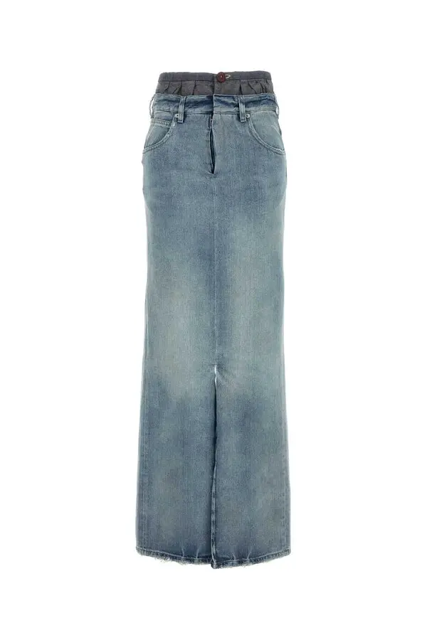 MAISON MARGIELA Denim Maxi Skirt - Blue