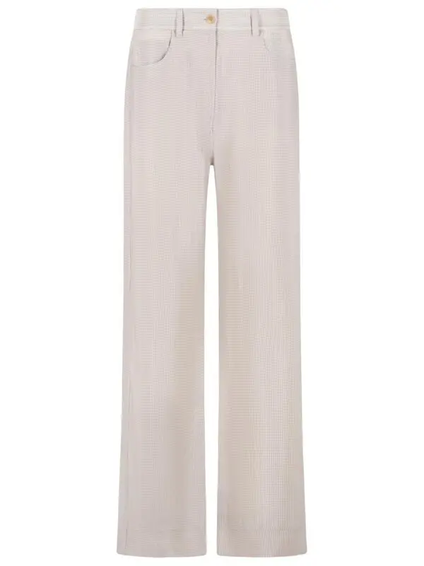 Acne Studios Check Patterned Cupro Pants - Cream