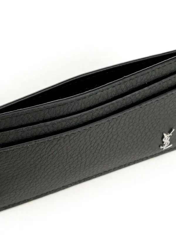 Saint Laurent Tiny Cassandre Card Holder - Black