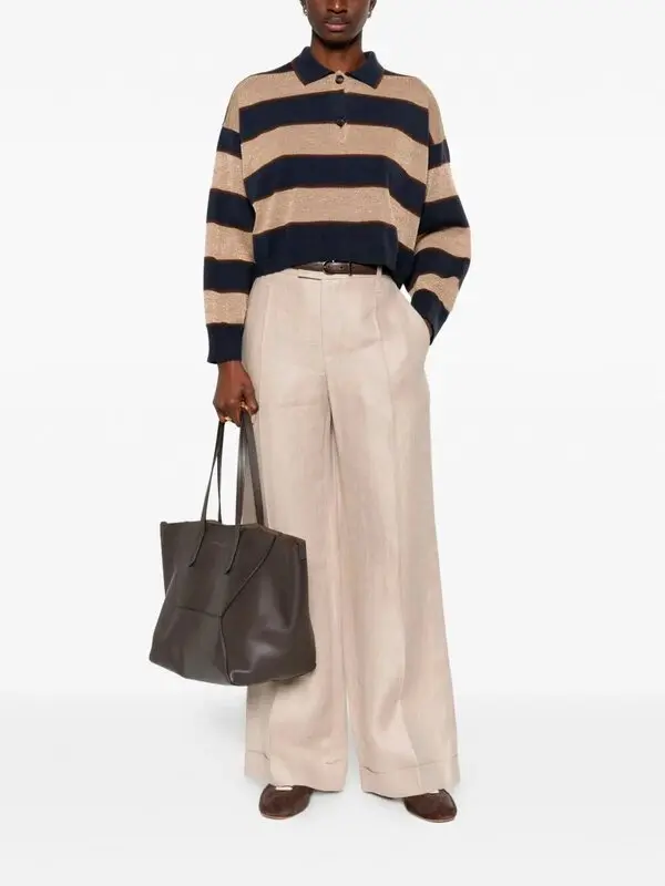Brunello Cucinelli Striped Polo Sweater - Multicolor