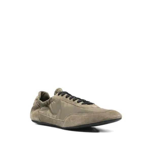 Prada Low-top Suede And Fabric Sneakers - Green