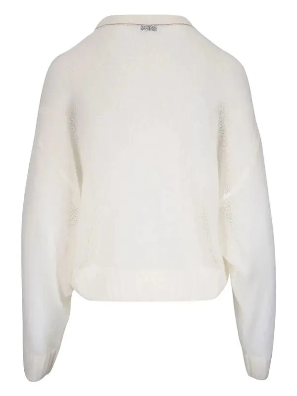 Brunello Cucinelli Mohair And Wool Sweater With Monili Embellishment
