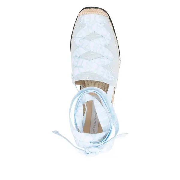 Stella McCartney Light Ribbon Espadrille Platform Sandals - Blue